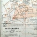 Antique 1925 Wittenberg, Germany Map From Baedekers Guide Atlas Elbe ...