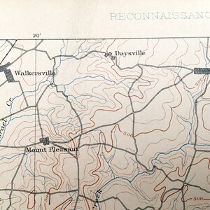 Antique Frederick, Maryland 1894 US Geological Survey Topographic Map ...