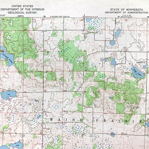 Antique Kimball, Minnesota 1967 US Geological Survey Topographic Map ...