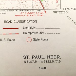Antique St. Paul, Nebraska 1960 US Geological Survey Topographic Map ...