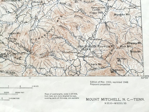 Mount Mitchell Topographic Map