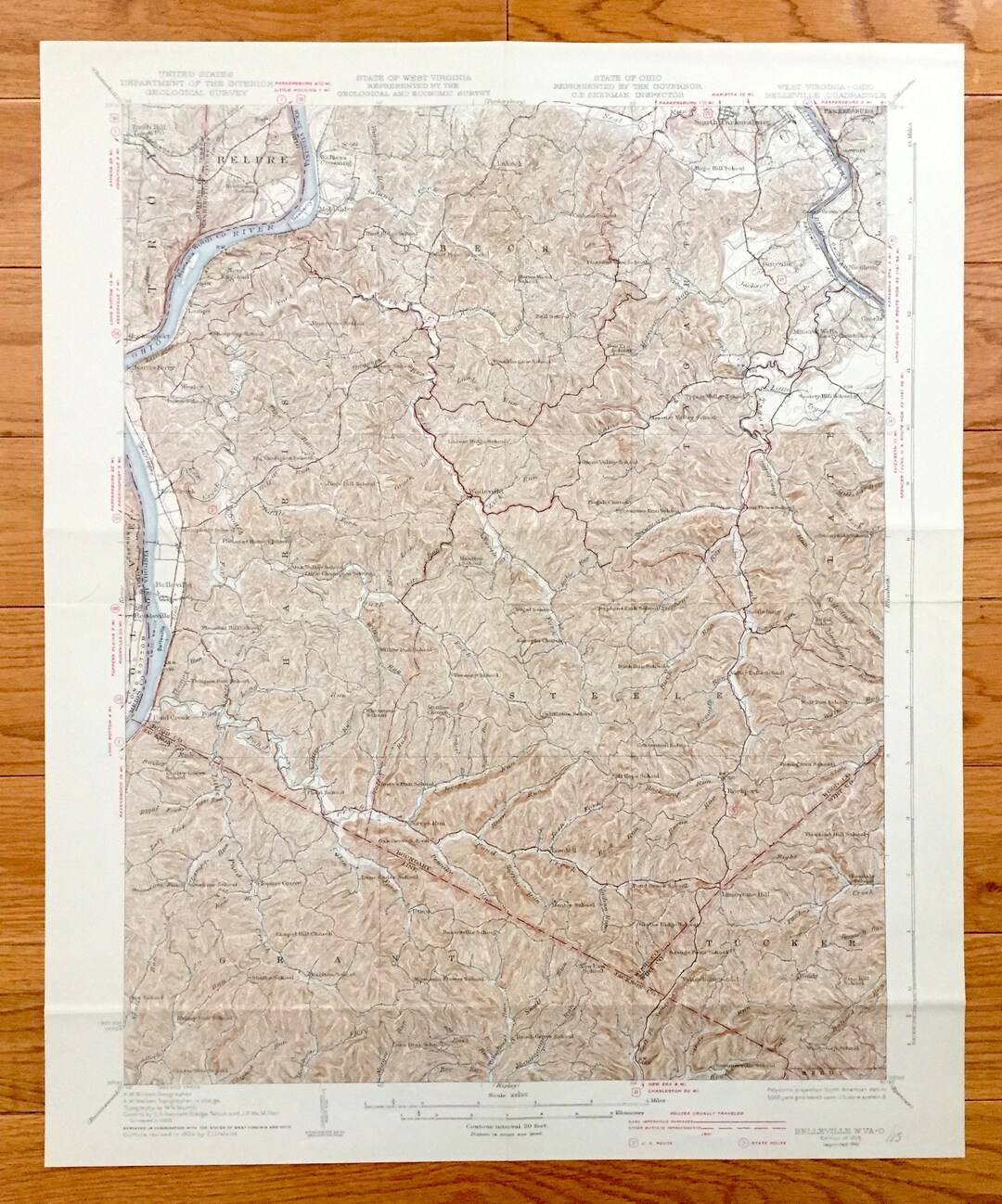 Antique Belleville West Virginia 1926 US Geological Survey - Etsy Denmark