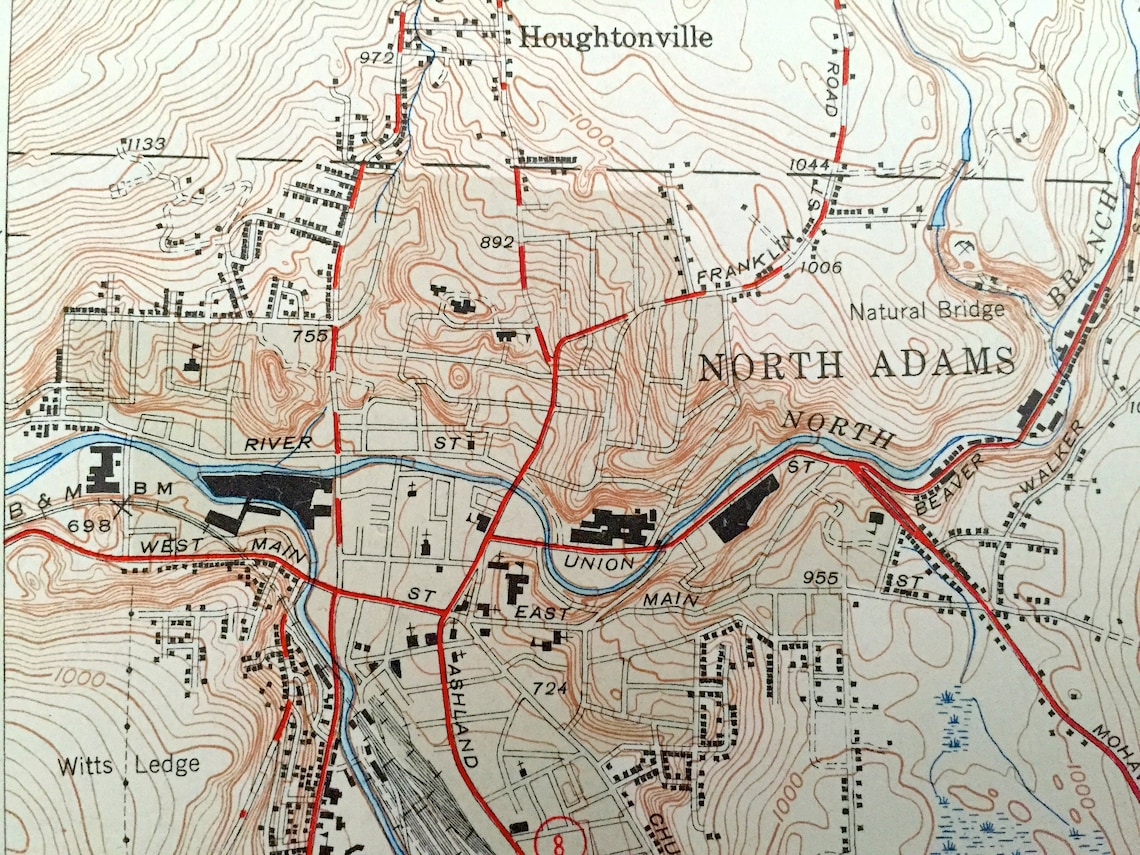 Antique North Adams Massachusetts 1948 US Geological Survey | Etsy