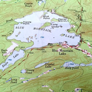 Antique Blue Mountain, New York 1954 US Geological Survey Topographic ...