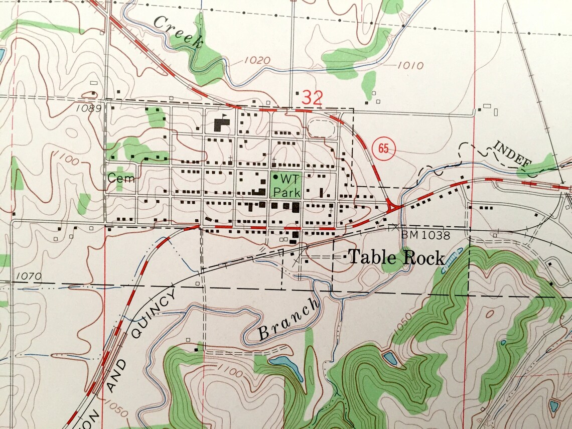 Antique Table Rock Nebraska 1965 US Geological Survey | Etsy