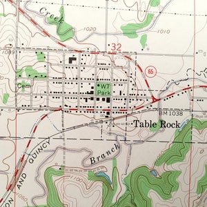 Antique Table Rock, Nebraska 1965 US Geological Survey Topographic Map ...