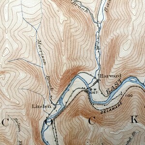 Antique Walton, New York 1925 US Geological Survey Topographic Map ...