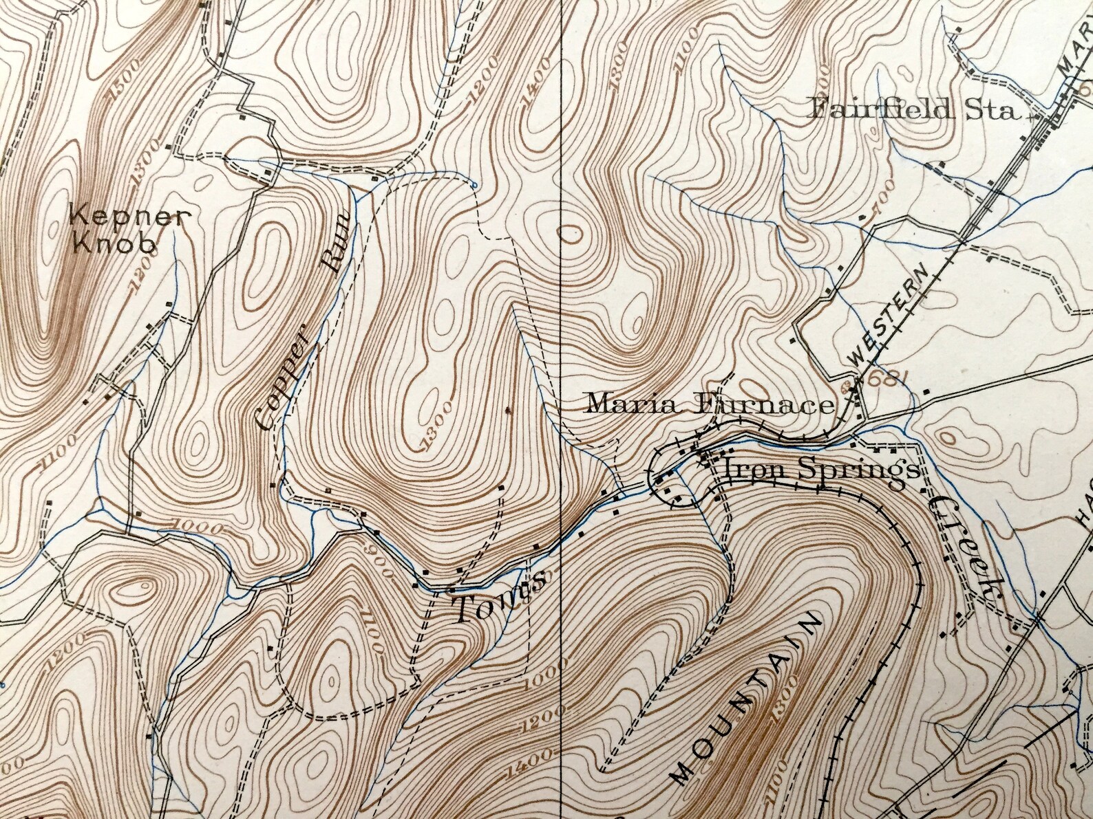 Antique Fairfield Pennsylvania 1909 US Geological Survey | Etsy