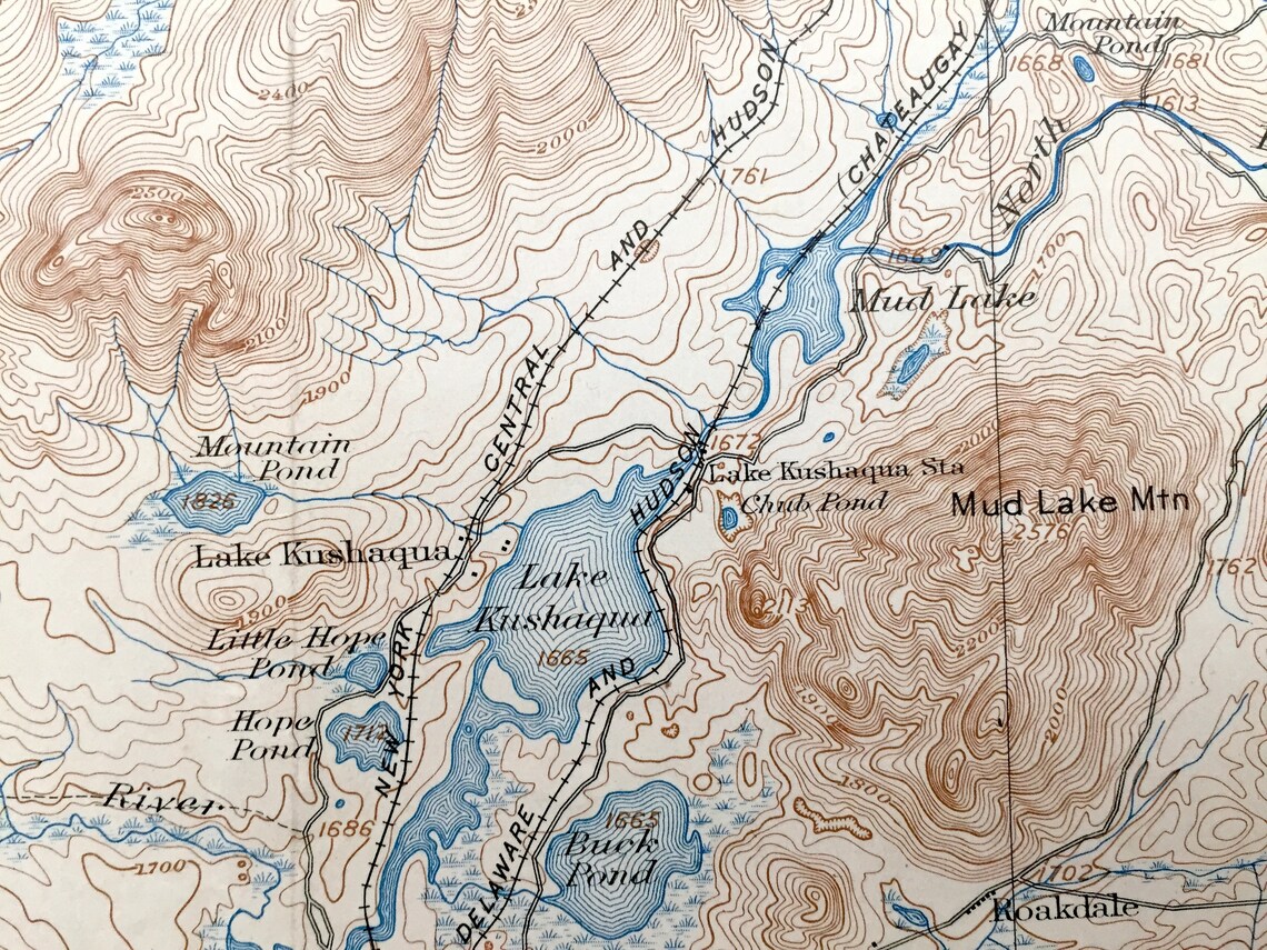Antique Loon Lake New York 1908 US Geological Survey | Etsy