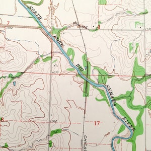 Antique Table Rock, Nebraska 1965 US Geological Survey Topographic Map ...