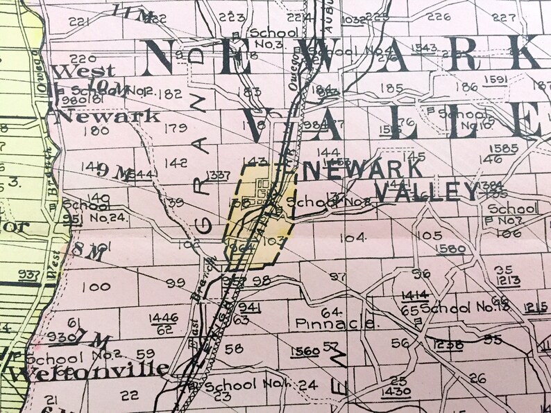 Antique Tioga County New York 1911 New Century Atlas Map - Etsy