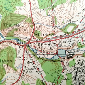Antique Shirley, Massachusetts 1950 US Geological Survey Topographic ...