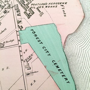 Antique 1871 Cape Elizabeth, Maine Map From F.W. Beers Atlas of ...