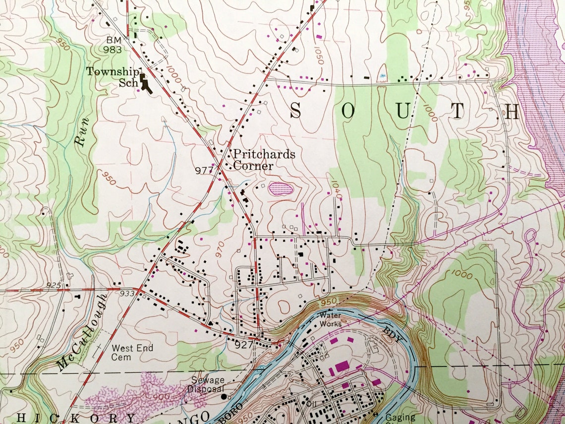 Antique Sharpsville, Pennsylvania 1958 US Geological Survey Topographic ...