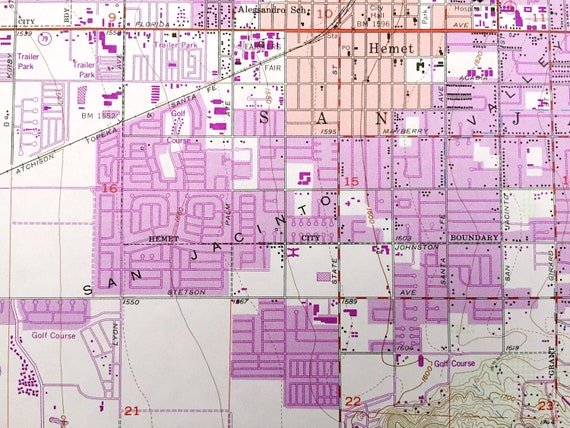 Mapa Del área De Hemet, California