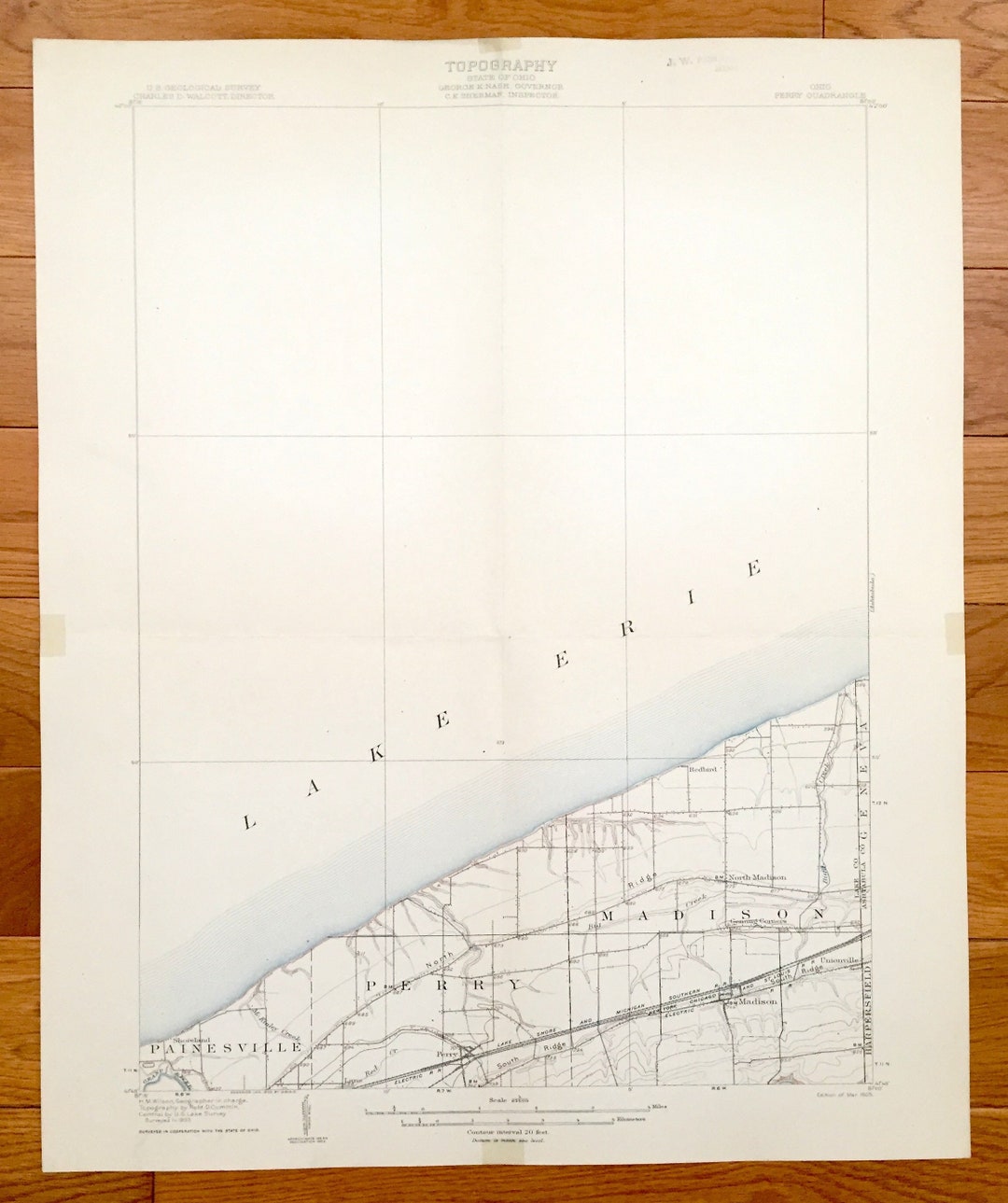 Antique Perry, Ohio 1905 US Geological Survey Topographic Map – Lake ...