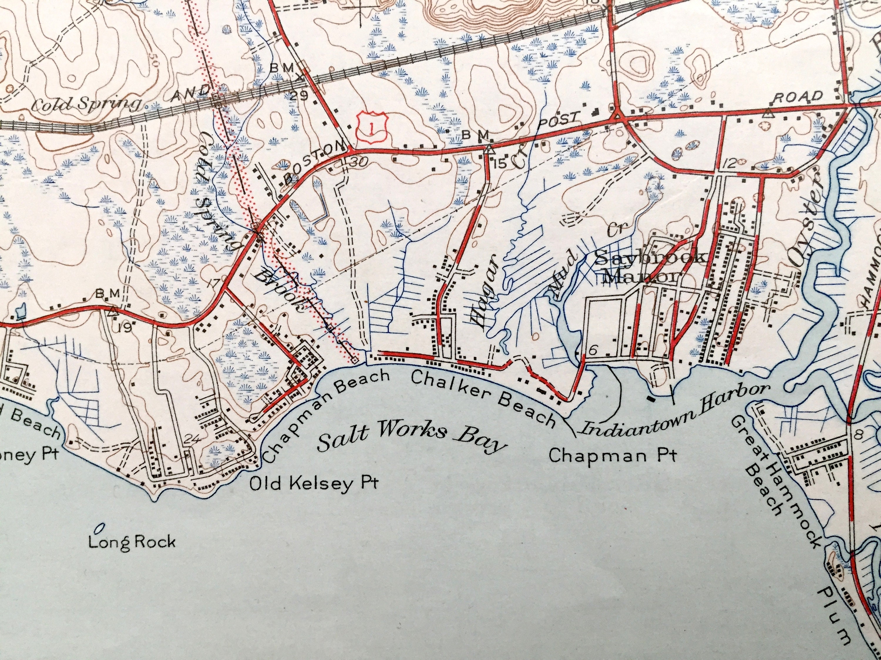 Antique Essex, Connecticut 1944 US Geological Survey Topographic Map ...