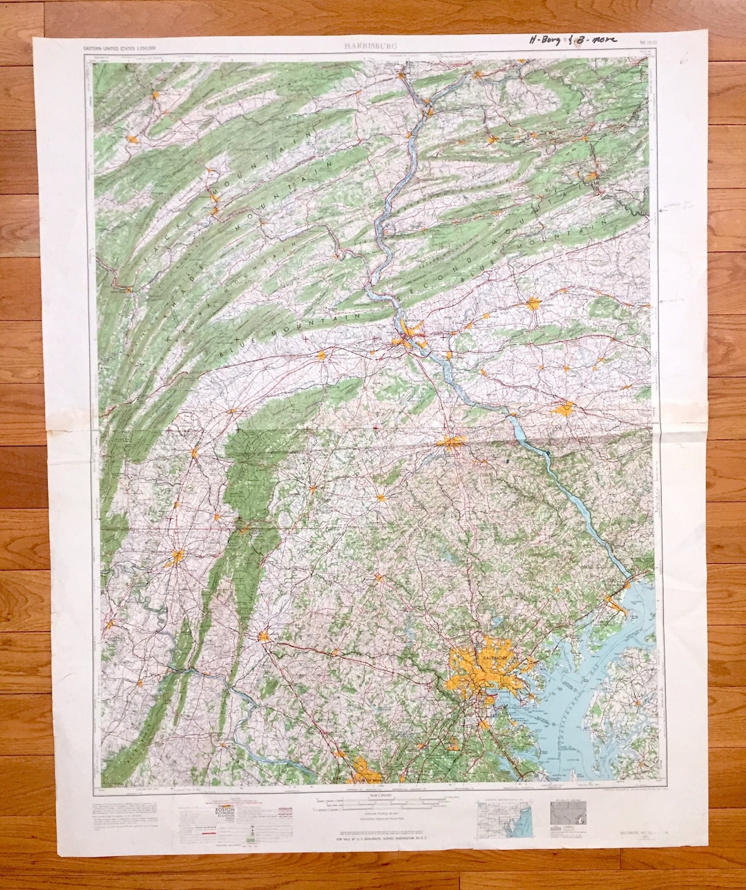 Antique Baltimore, Maryland 1957 US Geological Survey Topographic Map ...