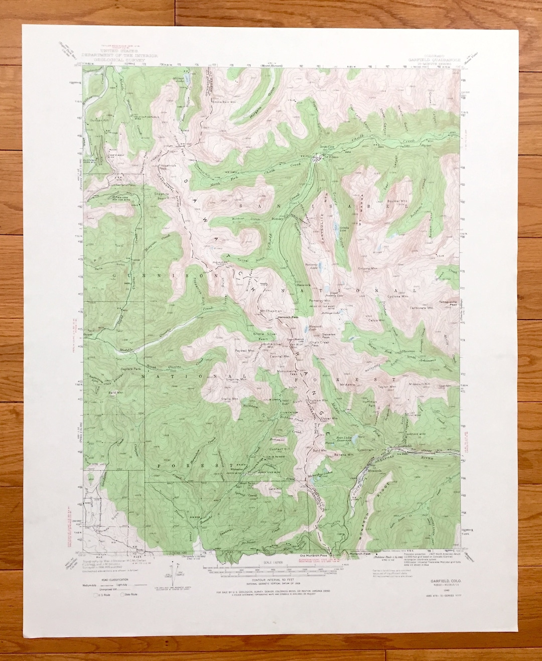 Antique Garfield, Colorado 1940 US Geological Survey Topographic Map ...
