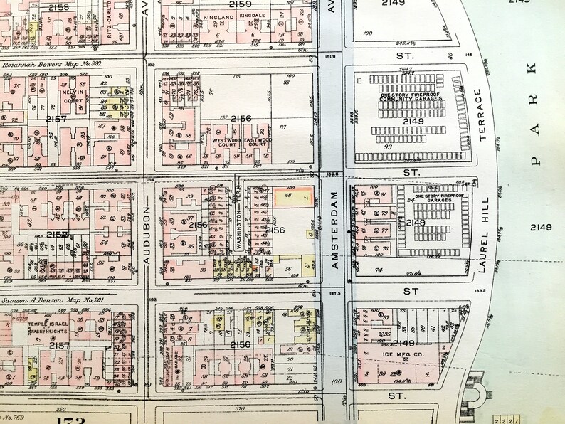 Antique Manhattan New York City Map From Bromley's 1925 - Etsy
