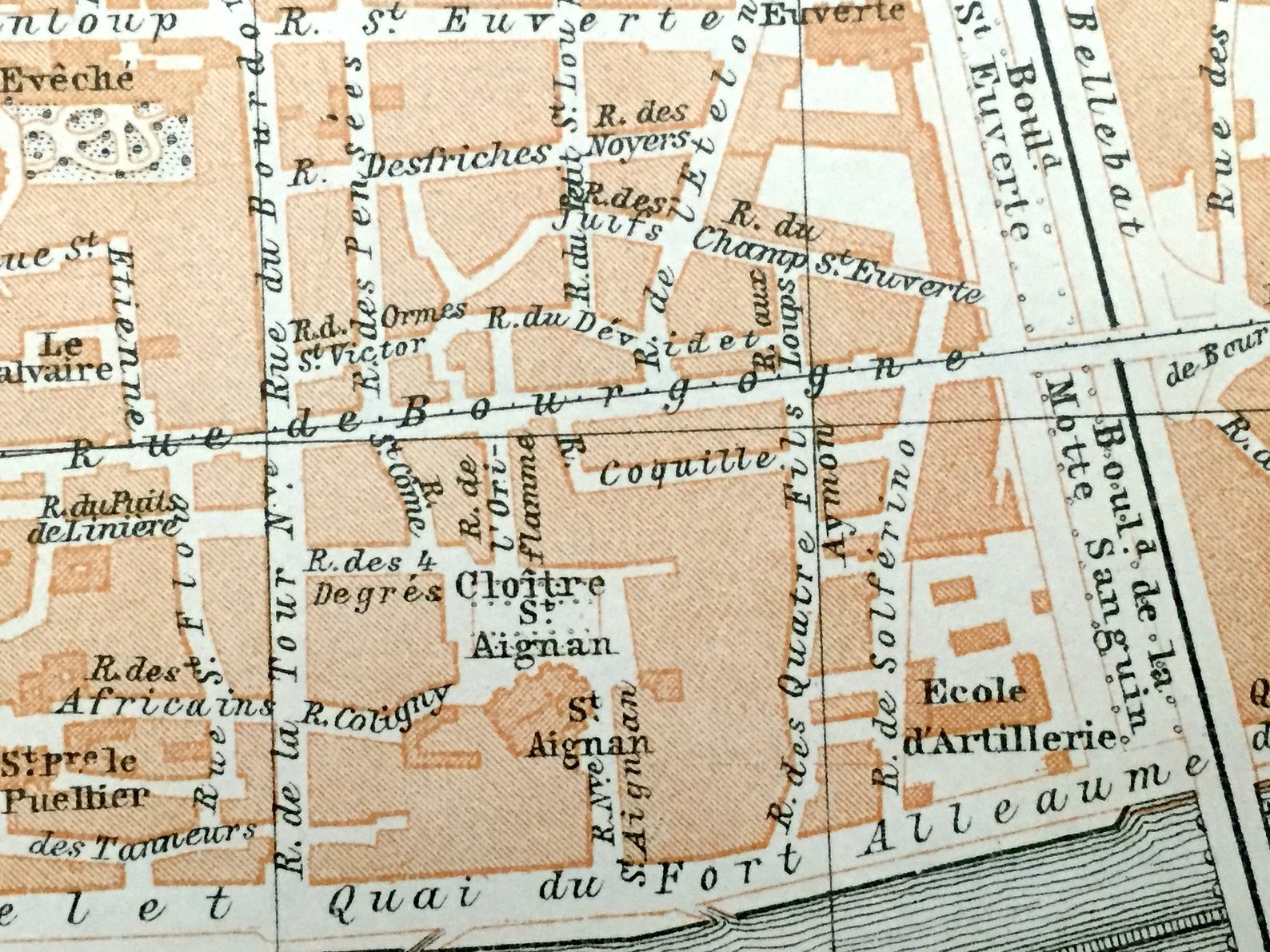 Antique 1909 Orleans, France Map From Baedekers Guide Atlas – Loire ...