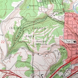 Antique Spokane, Washington 1963 Geological Survey Map – Country Homes ...