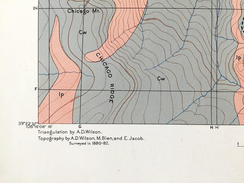 Antique Tenmile District, Colorado 1897 US Geological Survey ...