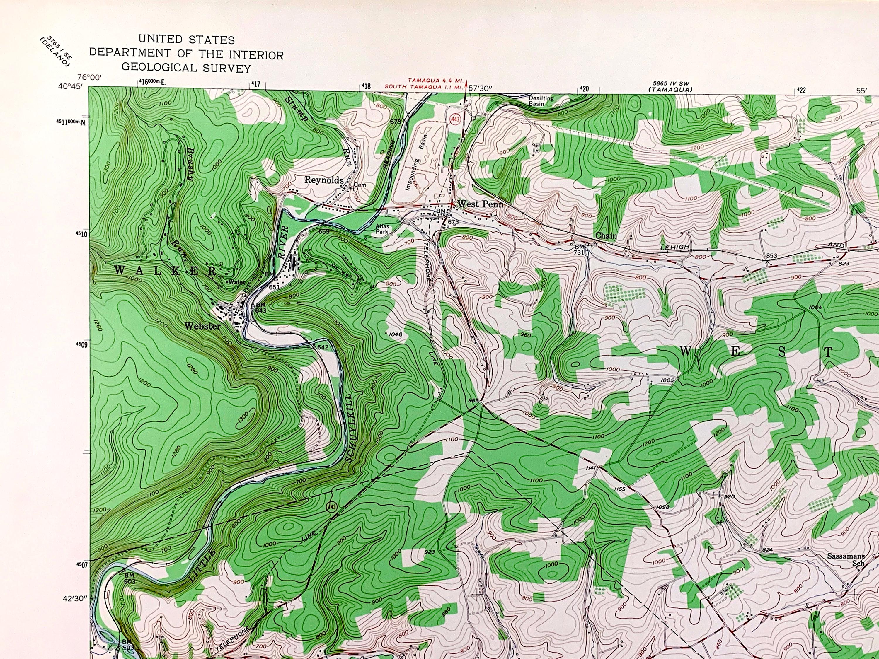 Antique New Ringgold, Pennsylvania 1956 US Geological Survey ...