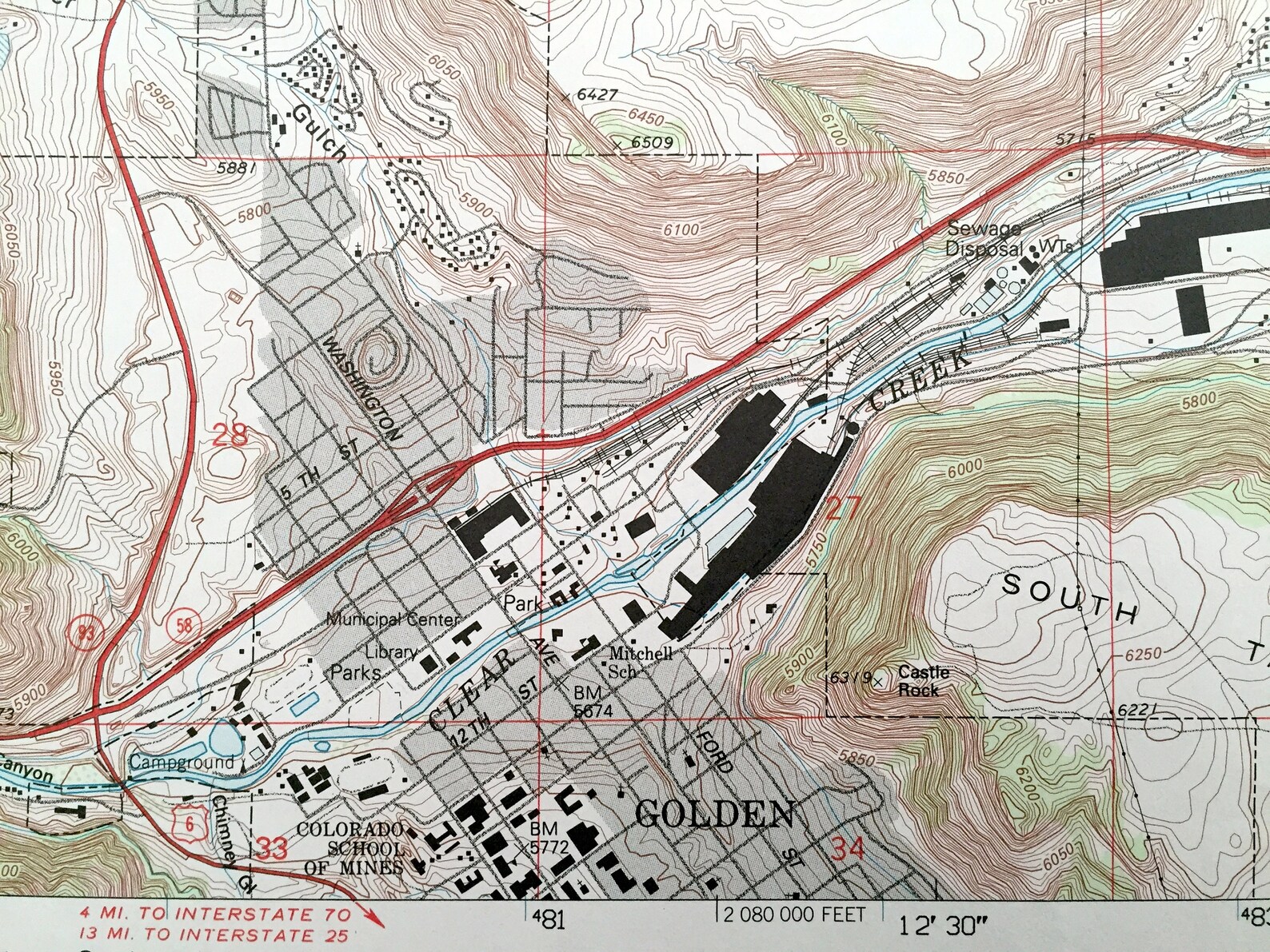Antique Golden Colorado 1965 US Geological Survey Topographic - Etsy