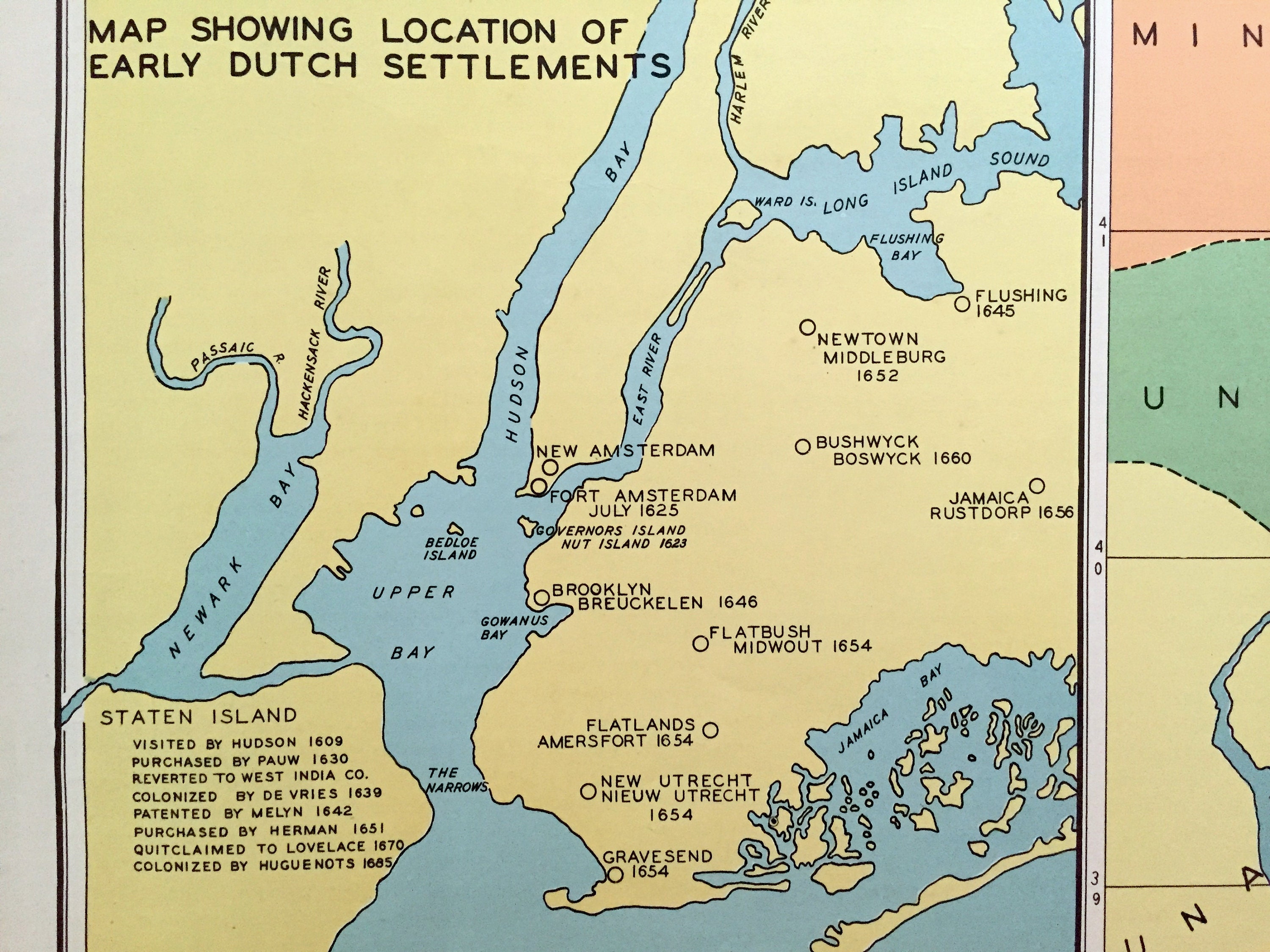 Antique 1941 New York Pre-Colonial Map from WP Munger's Historical ...