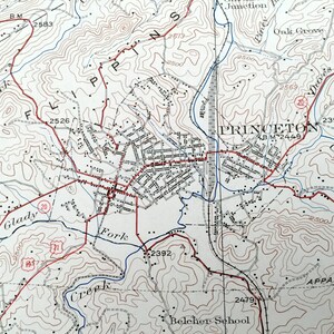 Antique Bluefield, West Virginia 1924 US Geological Survey Topographic ...