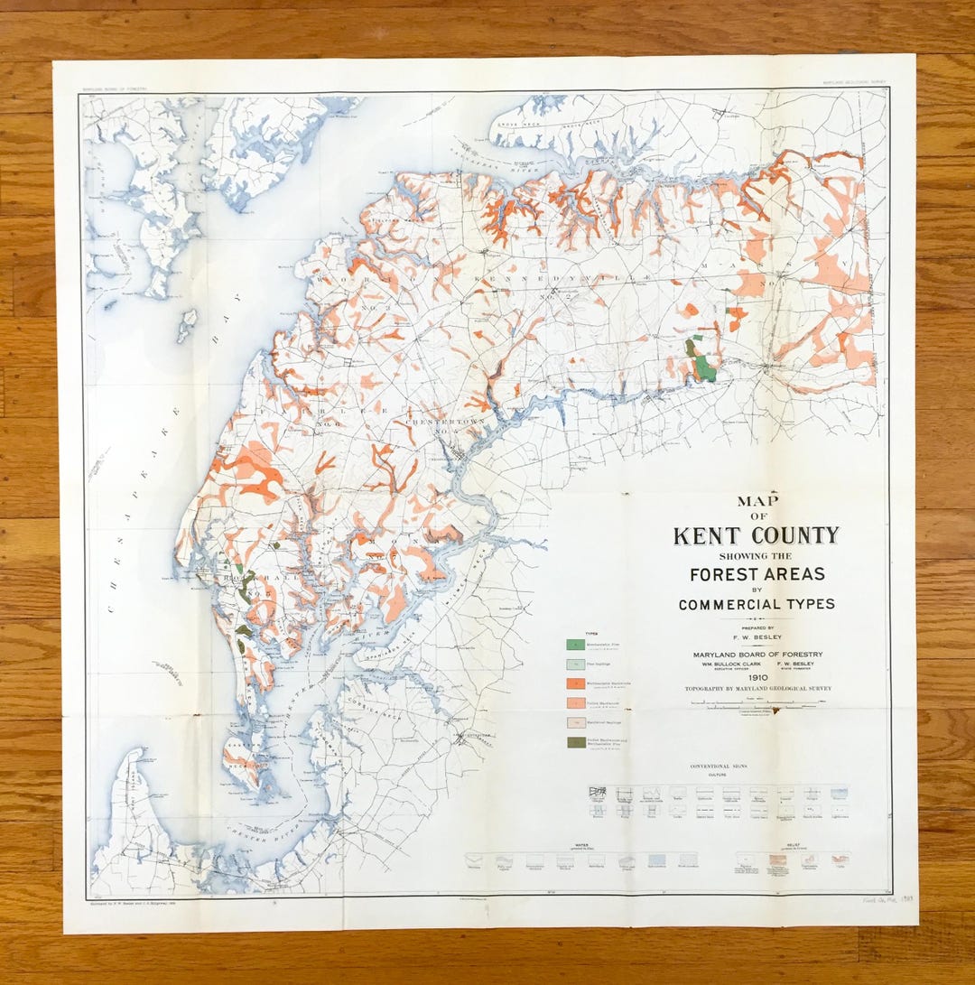 Antique Kent County, Maryland 1910 Geological Survey Map – Chesapeake ...
