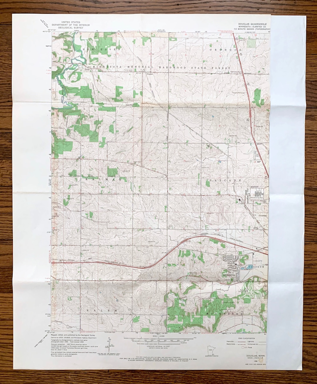 Antique Douglas, Minnesota 1966 US Geological Survey Topographic Map ...