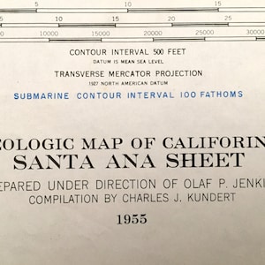 Antique Santa Ana, California 1955 US Geological Survey Topographic Map ...