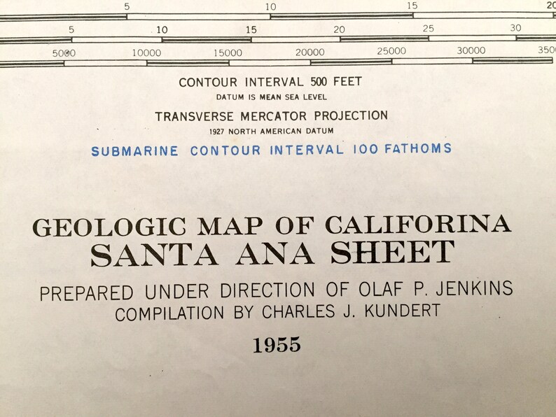 Antique Santa Ana, California 1955 US Geological Survey Topographic Map ...