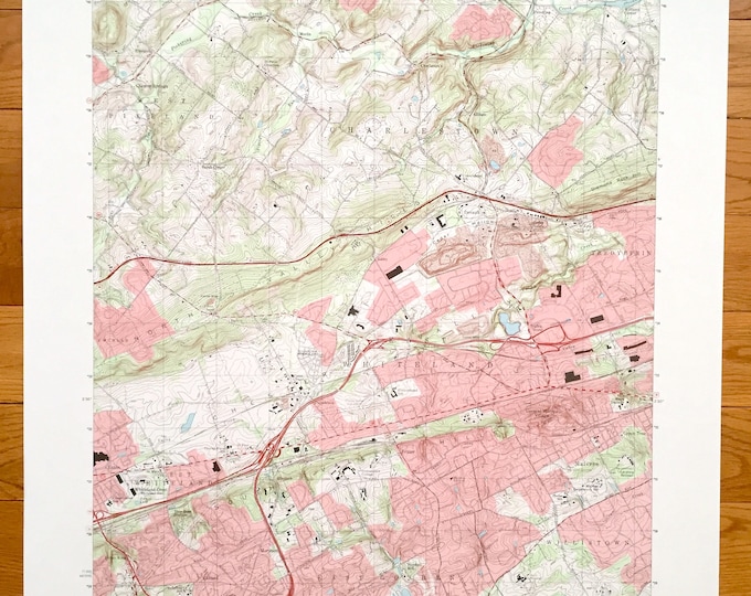 Antique Malvern, Pennsylvania 1999 US Geological Survey Topographic Map ...