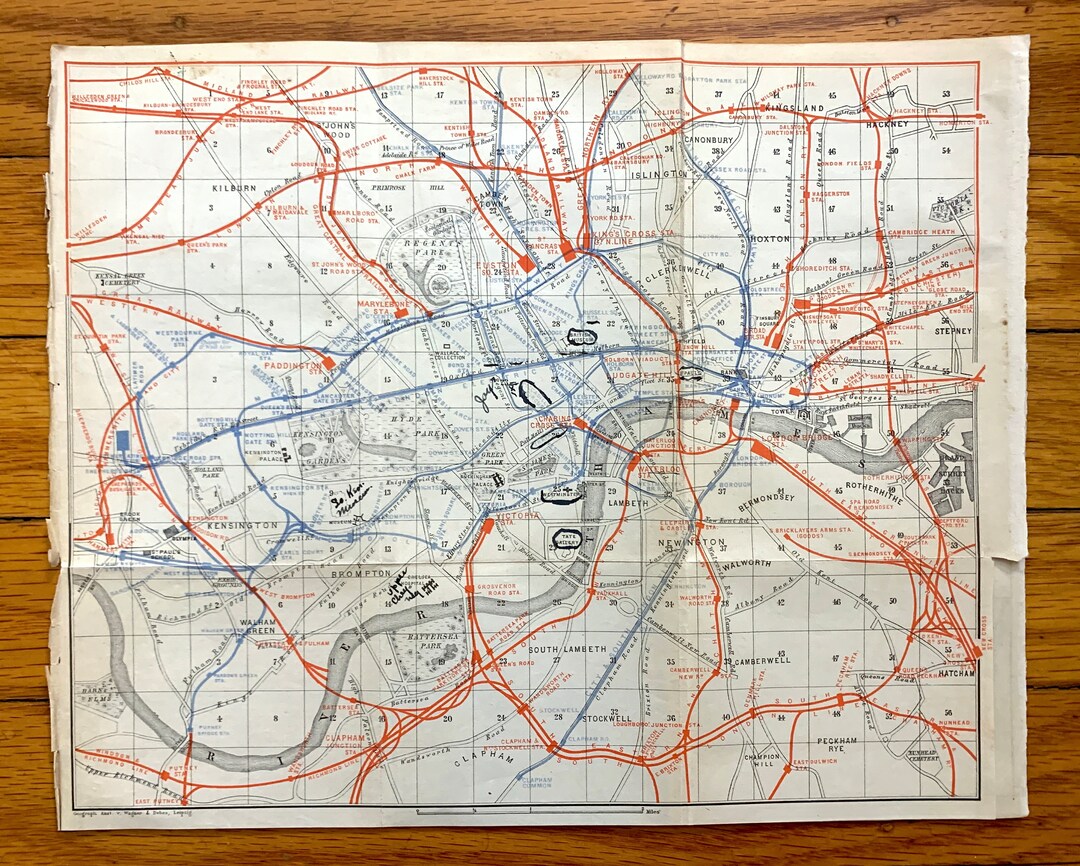 Antique 1906 London Map From Baedekers Atlas – England, Great Britain ...