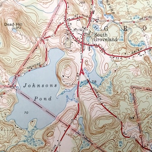 Antique Groveland, Massachusetts 1944 US Geological Survey Topographic ...