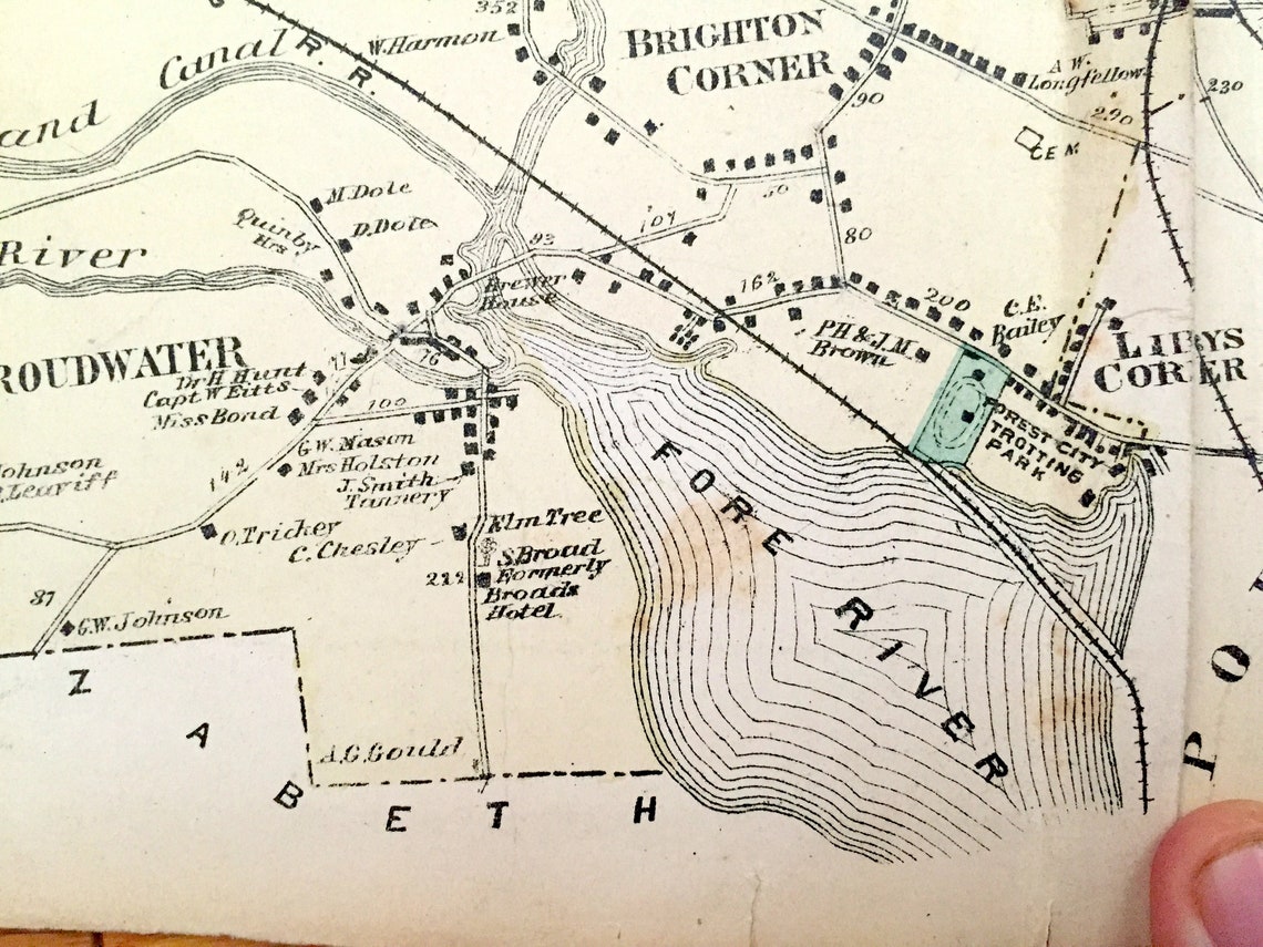 Antique 1871 Westbrook & Deering Maine Map From F.W. Beers | Etsy