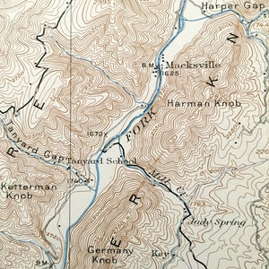 Antique Onego, West Virginia 1922 US Geological Survey Topographic Map ...