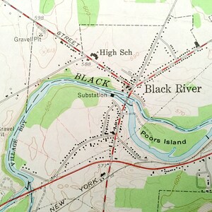 Antique Black River, New York 1958 US Geological Survey Topographic Map ...