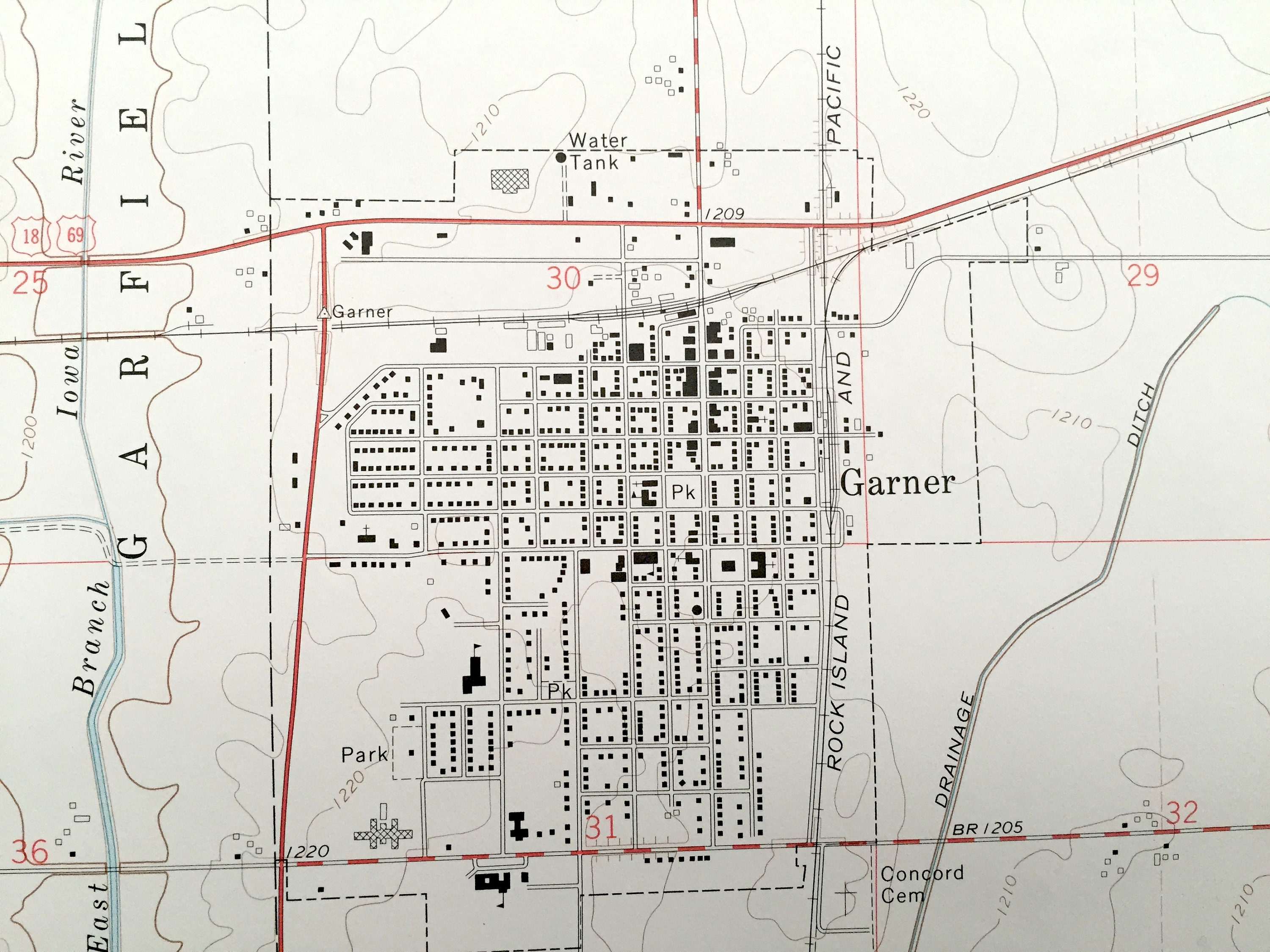 Antique Garner Iowa 1972 US Geological Survey Topographic Map - Etsy ...