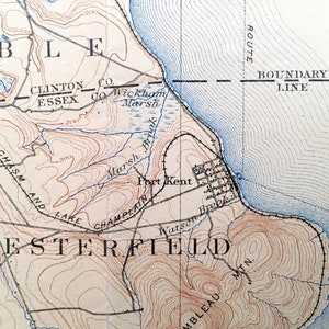 Antique Plattsburgh, New York 1906 US Geological Survey Topographic Map ...