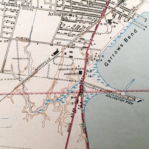 Antique Mobile, Alabama 1943 US Geological Survey Topographic Map ...