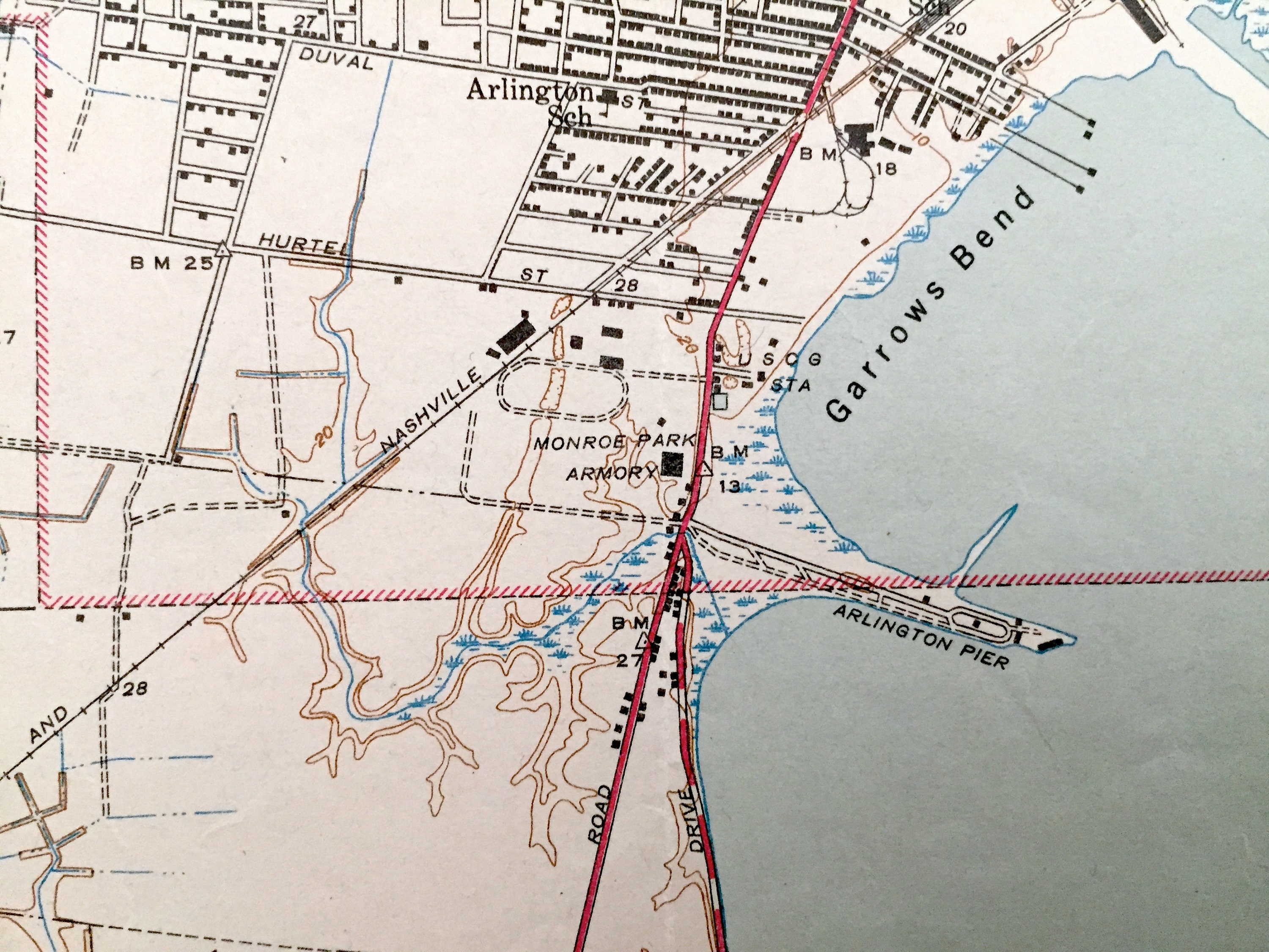 Antique Mobile, Alabama 1943 US Geological Survey Topographic Map ...