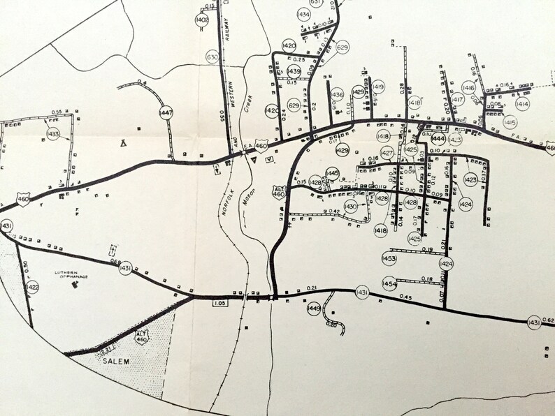 Antique Roanoke County Virginia 1961 Highway Map Salem - Etsy UK