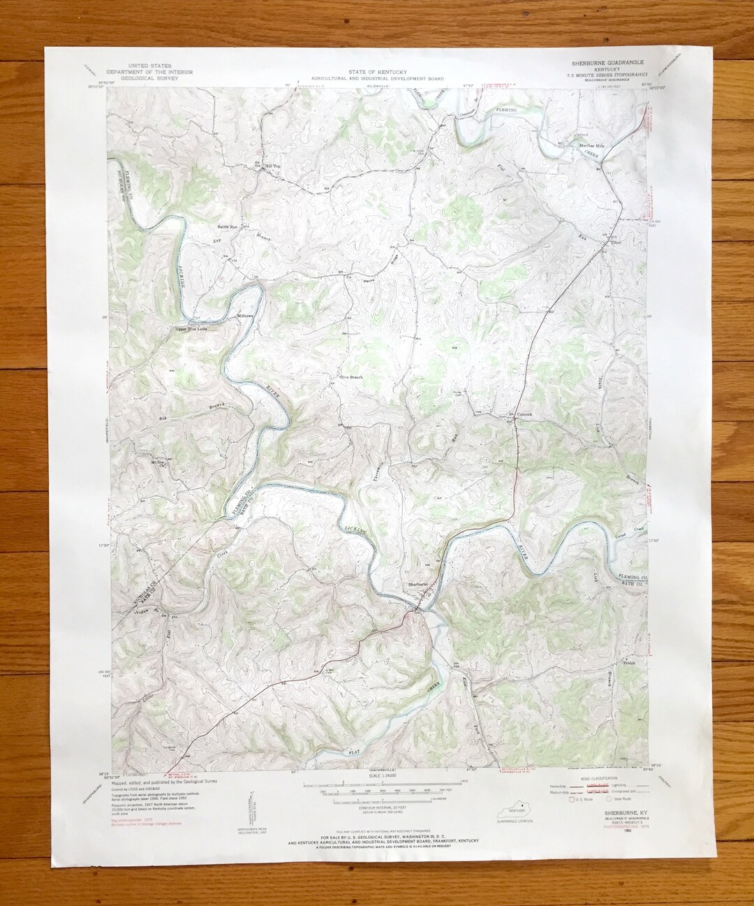 Antique Sherburne, Kentucky 1952 US Geological Survey Topographic Map ...