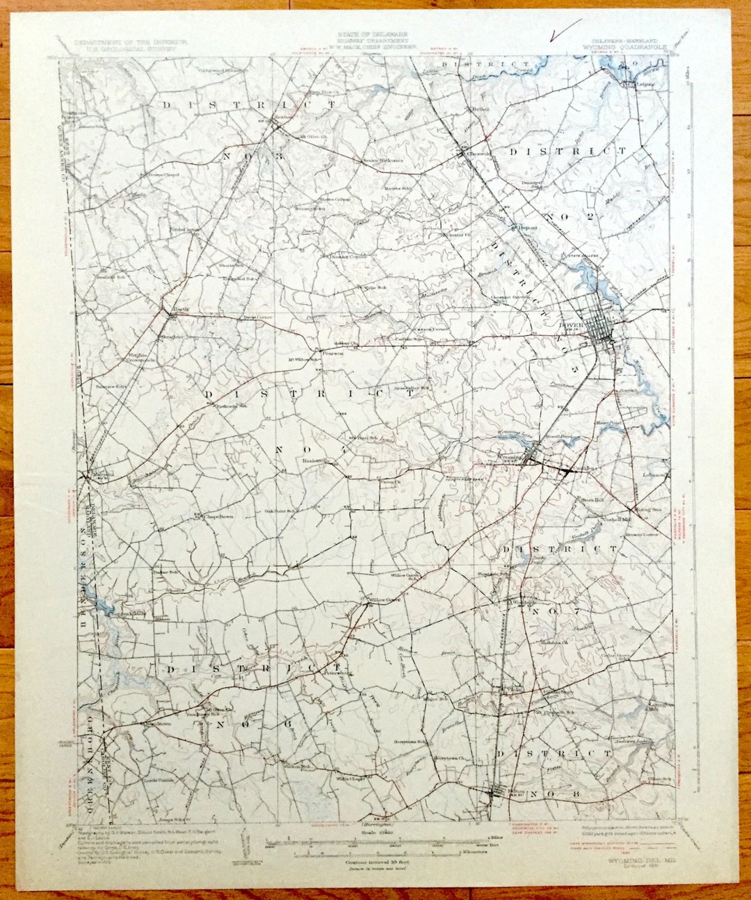 Antique Dover, Delaware 1931 US Geological Survey Topographic Map ...