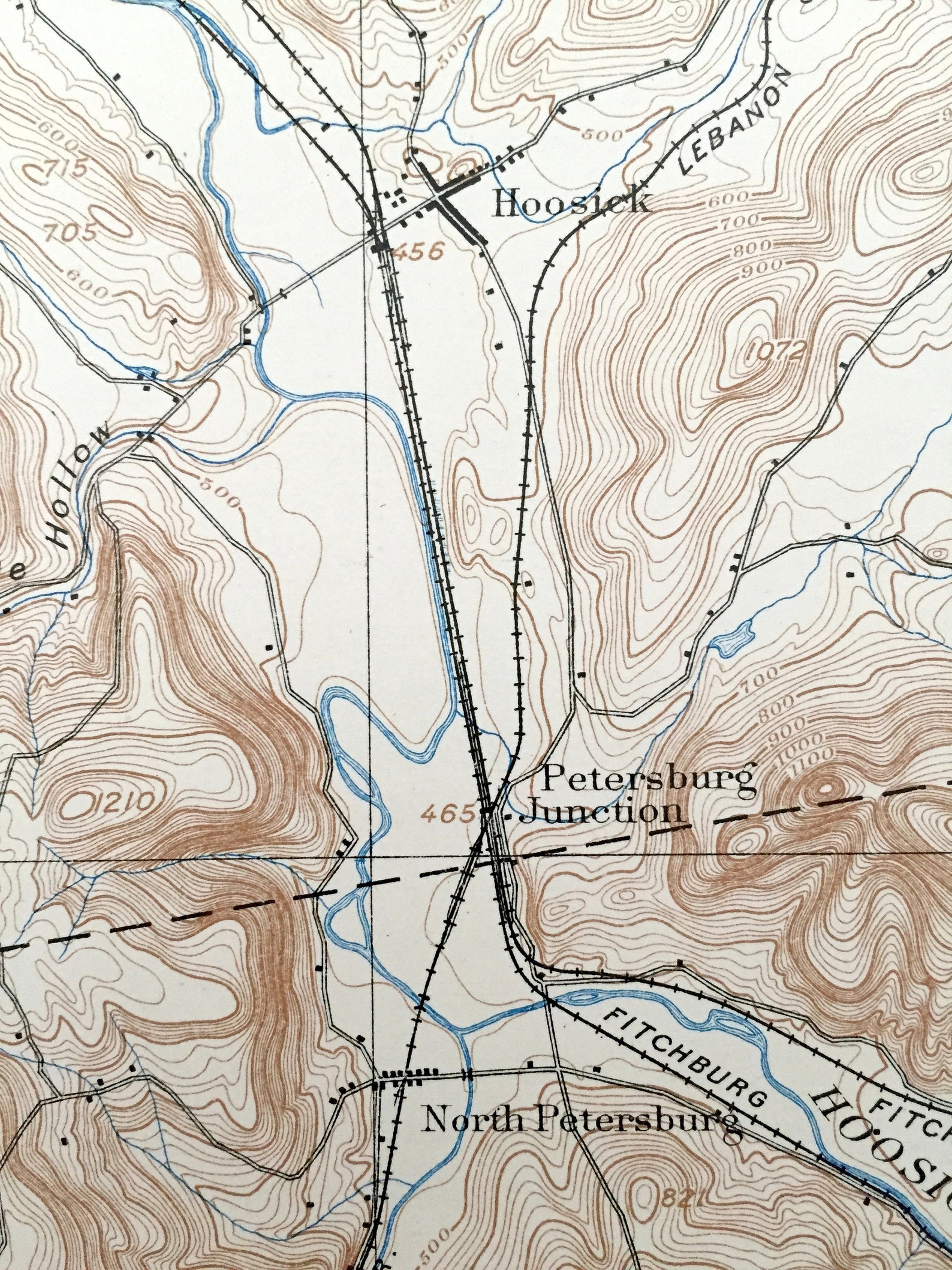 Antique Hoosick Falls, New York 1897 US Geological Survey Topographic ...