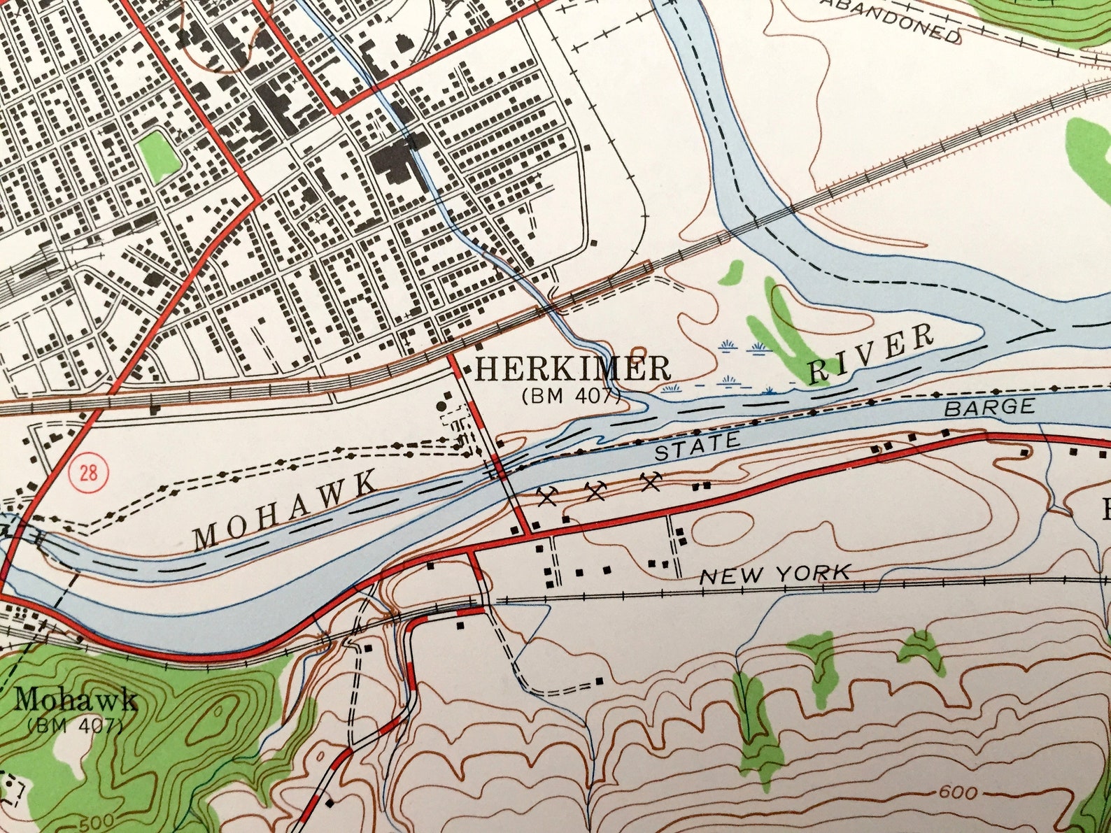 Antique Herkimer, New York 1943 US Geological Survey Topographic Map ...
